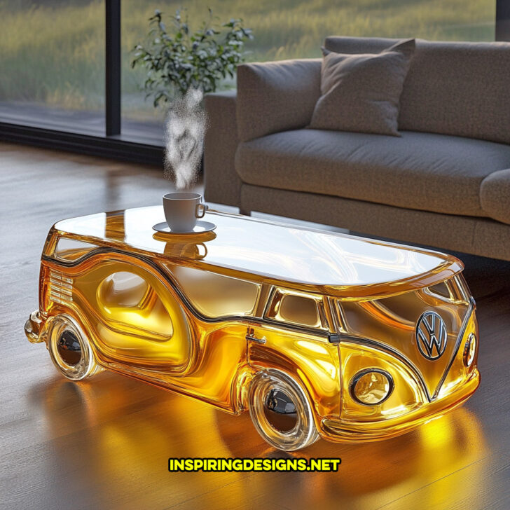 These Glass Volkswagen Bus Coffee Tables Bring Iconic Charm to Your Space