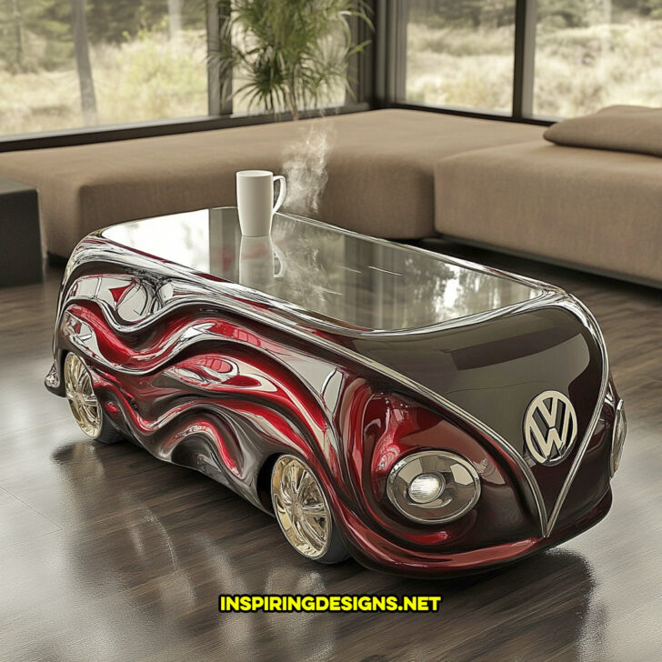 These Glass Volkswagen Bus Coffee Tables Bring Iconic Charm to Your Space