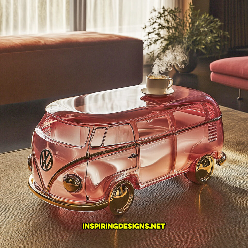 These Glass Volkswagen Bus Coffee Tables Bring Iconic Charm to Your Space