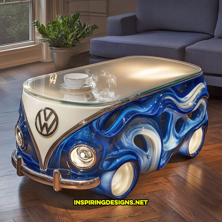 These Glass Volkswagen Bus Coffee Tables Bring Iconic Charm to Your Space