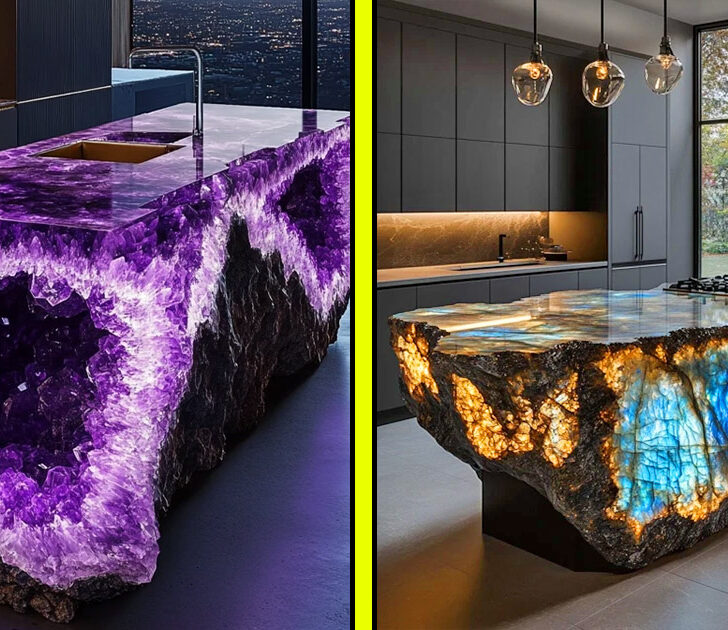 These Mineral Crystal Kitchen Islands Glow with Luxury and Elegance ...