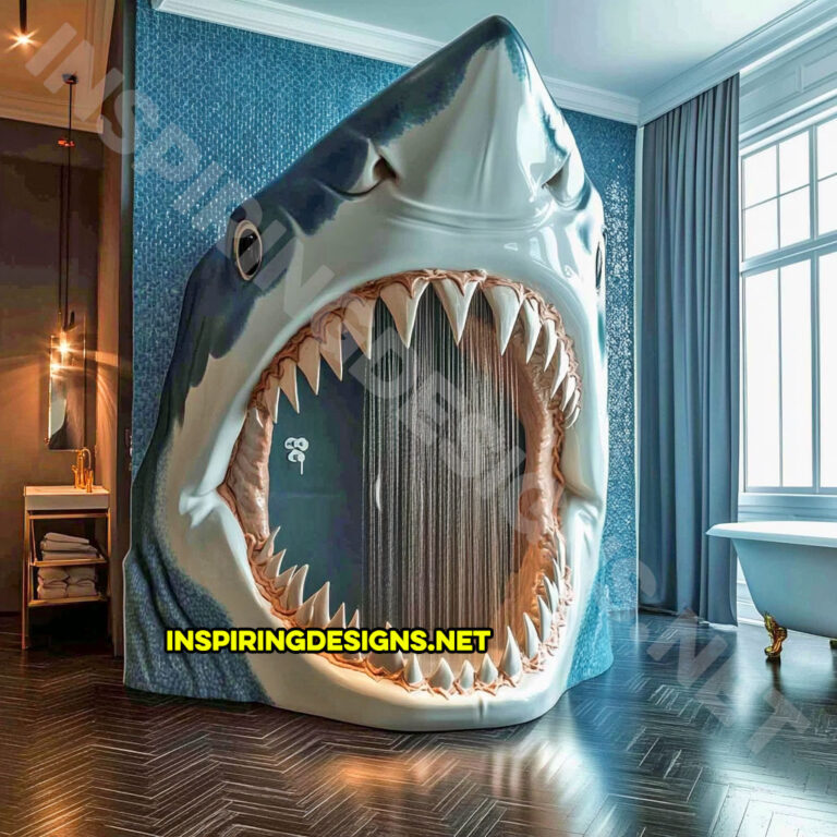 These Giant Shark Showers Let You Bathe Inside a Shark's Mouth