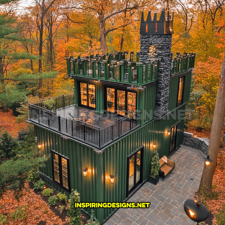 These Castle-Like Backyard Bars Are Made From Shipping Containers