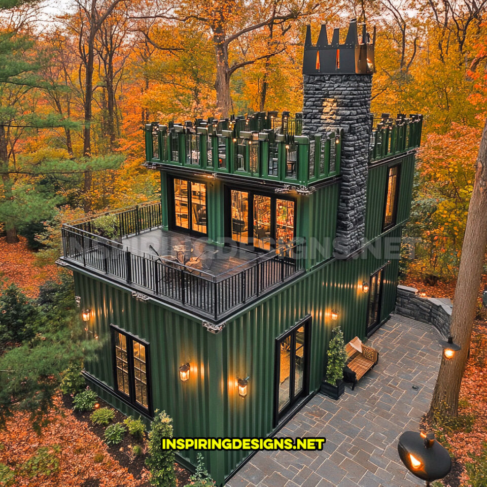 These Castle-Like Backyard Bars Are Made From Shipping Containers