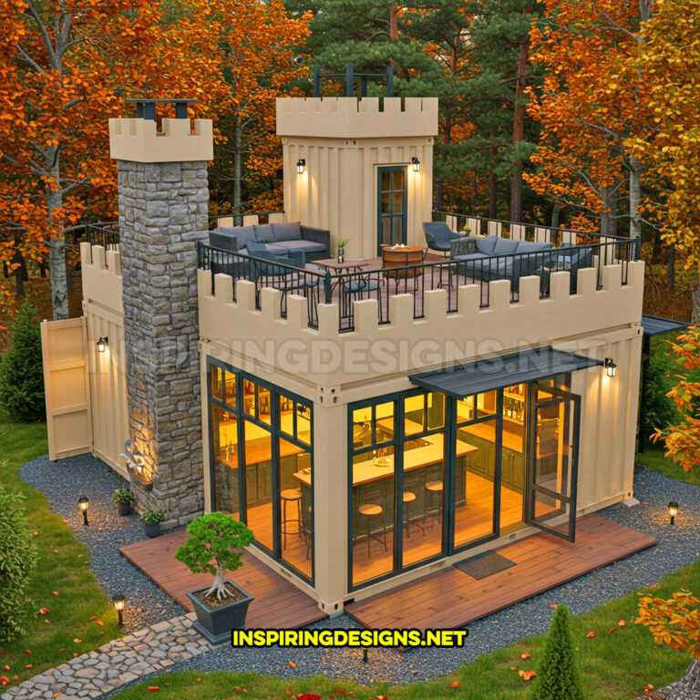 These Castle-Like Backyard Bars Are Made From Shipping Containers
