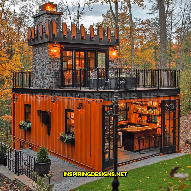 These Castle-Like Backyard Bars Are Made From Shipping Containers
