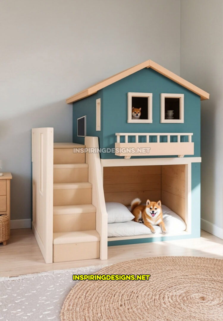 These Two-Storey Dog Houses Are Basically Mini Mansions for Your Pup