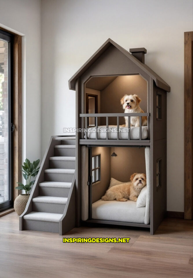 These Two-Storey Dog Houses Are Basically Mini Mansions for Your Pup