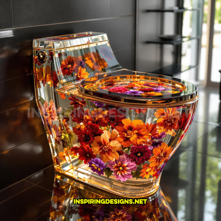These Epoxy Flower Toilets Will Make Your Bathroom Bloom in Style