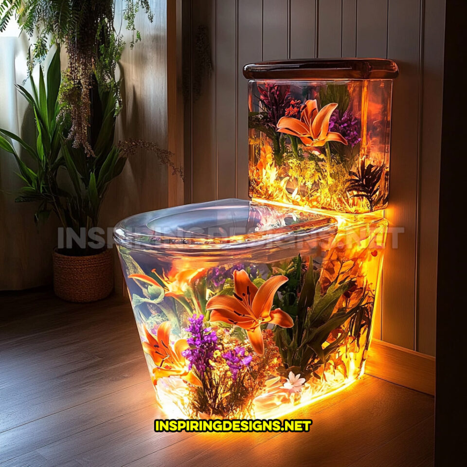 These Epoxy Flower Toilets Will Make Your Bathroom Bloom in Style