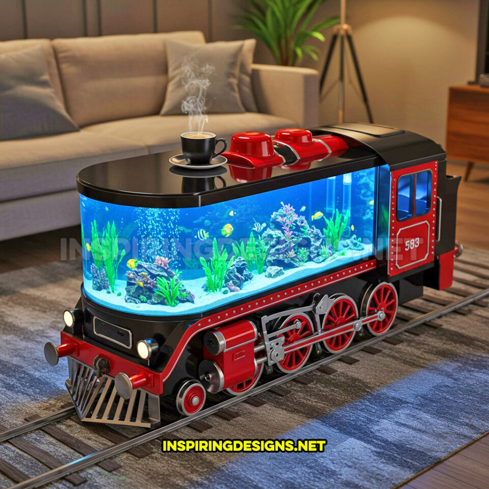 These Train Aquarium Coffee Tables Are Off the Rails in the Best Way ...