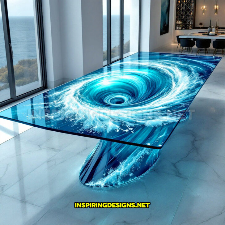 These Water Vortex Dining Tables Bring Motion to Your Meals
