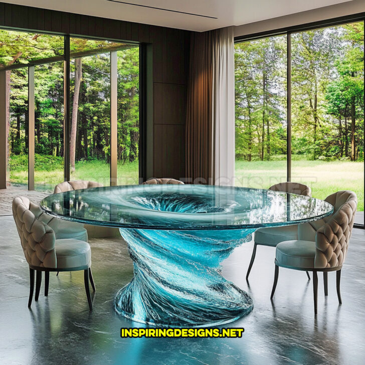 These Water Vortex Dining Tables Bring Motion to Your Meals