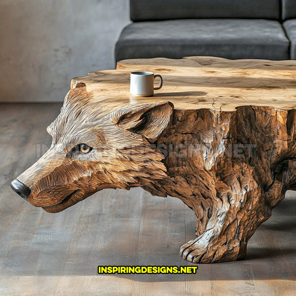 These Animal Shaped Coffee Tables Are Carved From One Large Piece Of Wood