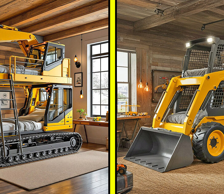 These Heavy Equipment Bunk Beds Turn Bedtime Into a Construction ...