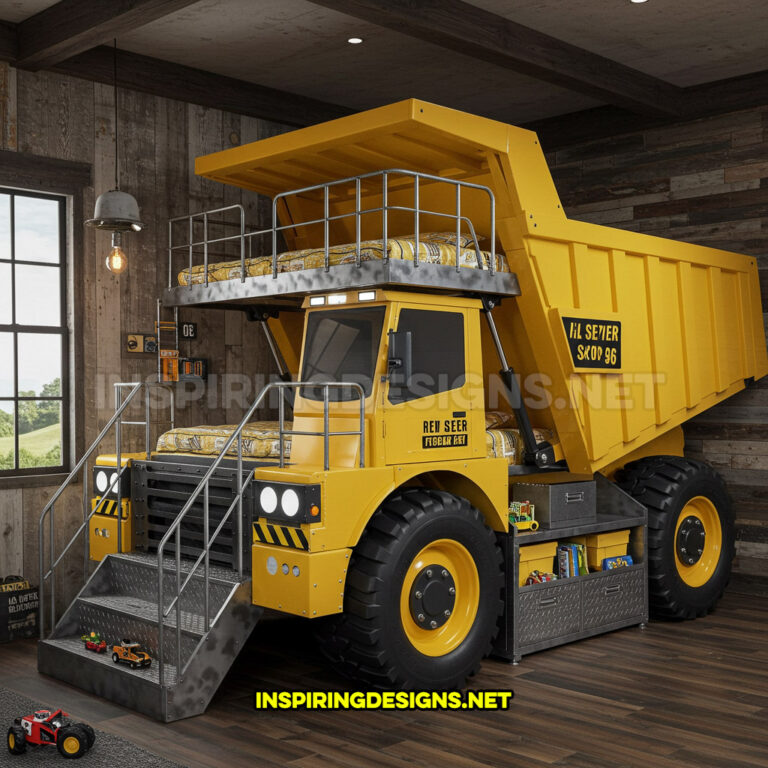 These Heavy Equipment Bunk Beds Turn Bedtime Into a Construction Adventure
