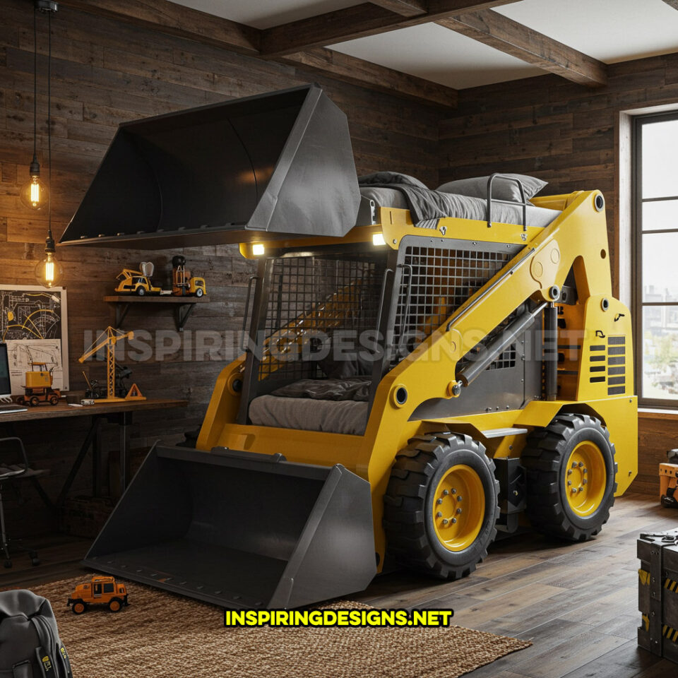 These Heavy Equipment Bunk Beds Turn Bedtime Into a Construction Adventure