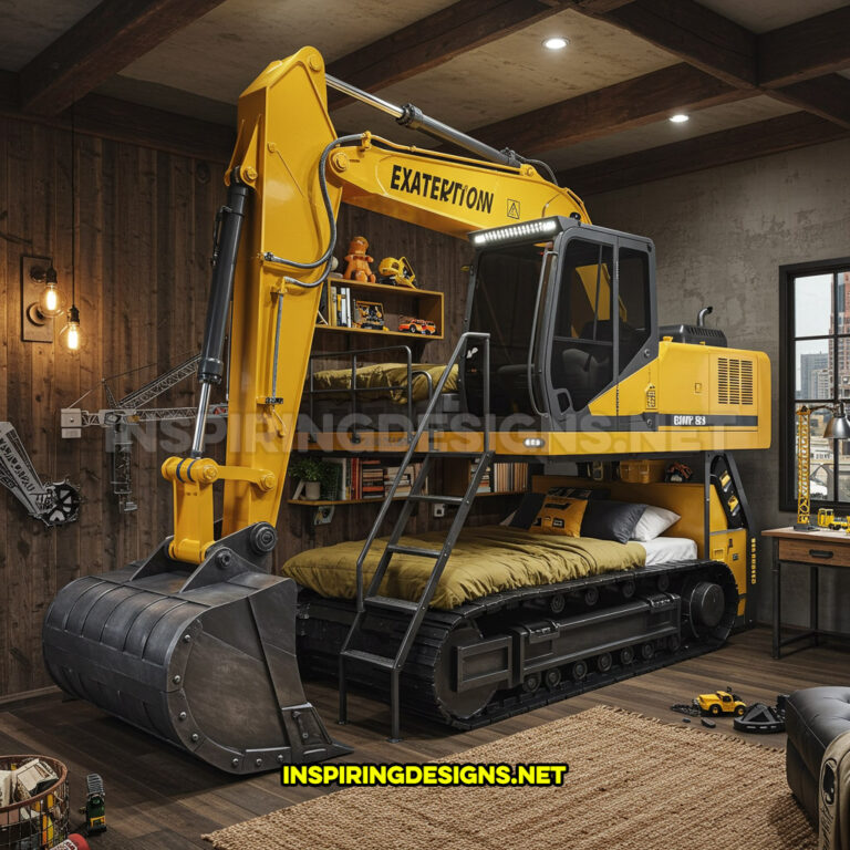 These Heavy Equipment Bunk Beds Turn Bedtime Into a Construction Adventure