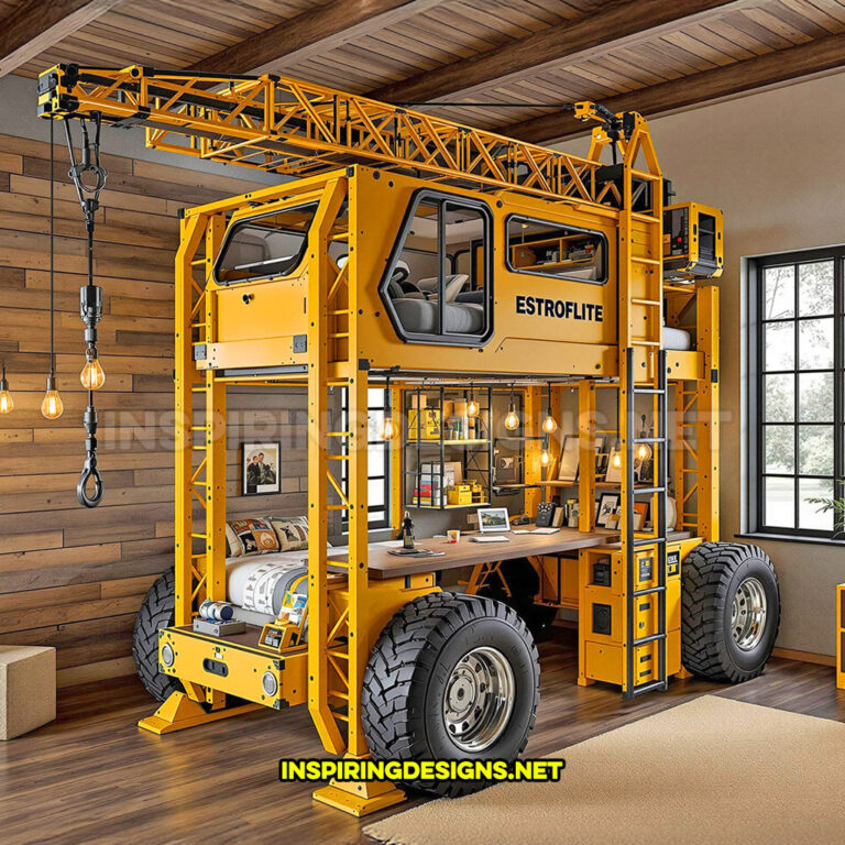 These Heavy Equipment Bunk Beds Turn Bedtime Into a Construction Adventure