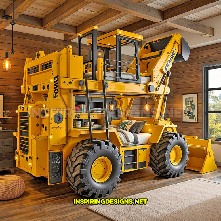 These Heavy Equipment Bunk Beds Turn Bedtime Into a Construction Adventure