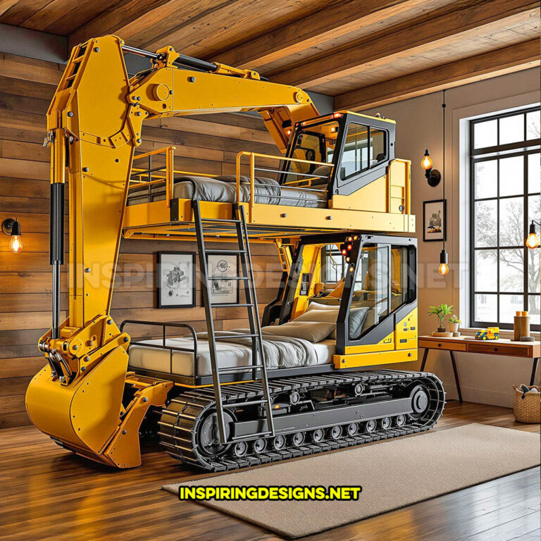 These Heavy Equipment Bunk Beds Turn Bedtime Into a Construction Adventure