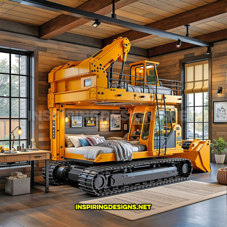 These Heavy Equipment Bunk Beds Turn Bedtime Into a Construction Adventure