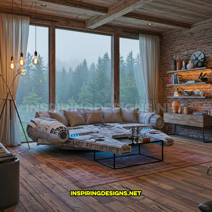These Millennium Falcon Sofas Will Make Your Living Room Hyperspace-Ready