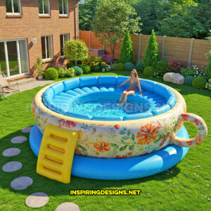 These Inflatable Teacup Pools Let You Watch Your Kids Swim In Comfort