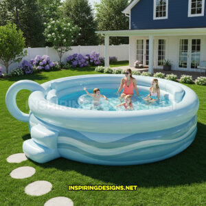 These Inflatable Teacup Pools Let You Watch Your Kids Swim In Comfort