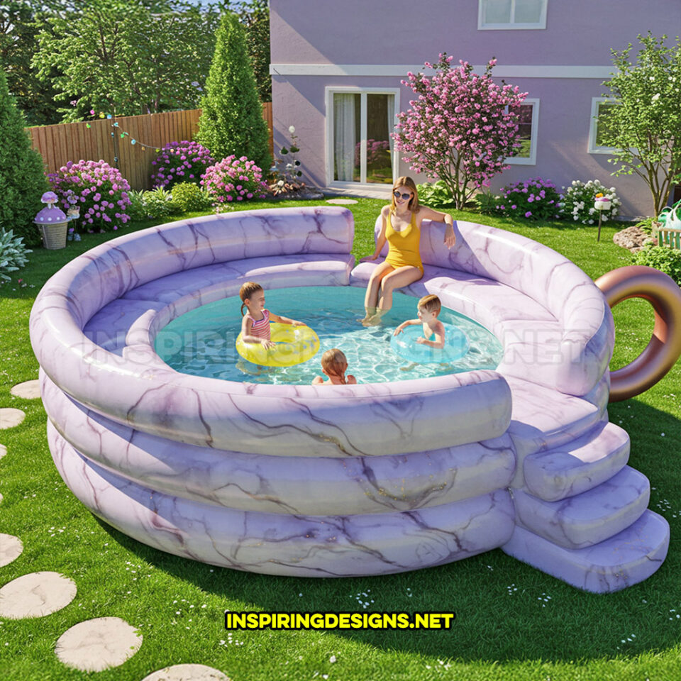 These Inflatable Teacup Pools Let You Watch Your Kids Swim In Comfort