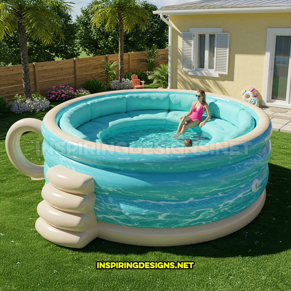 These Inflatable Teacup Pools Let You Watch Your Kids Swim In Comfort