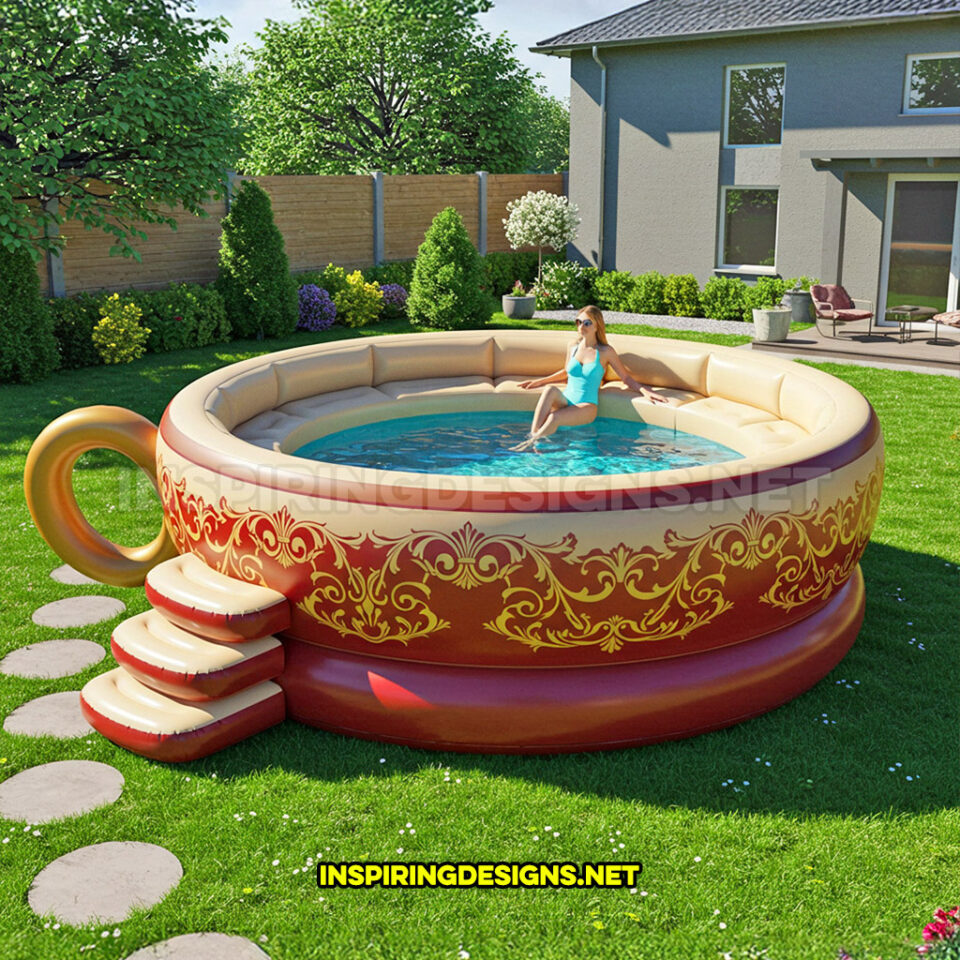 These Inflatable Teacup Pools Let You Watch Your Kids Swim In Comfort