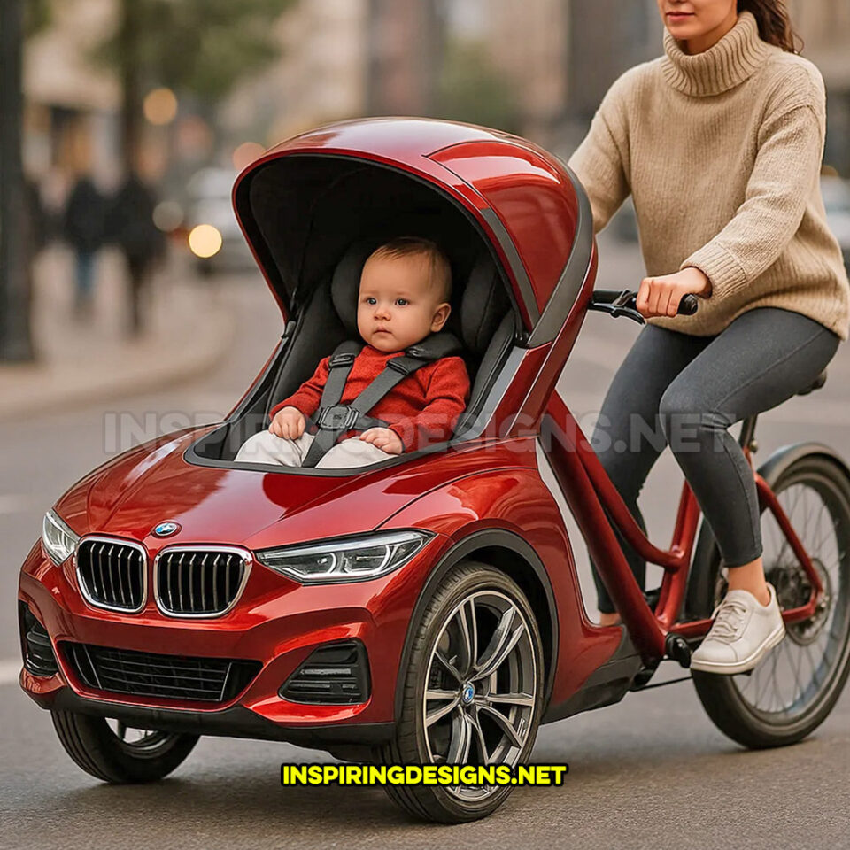These Luxury Car Bike Strollers Turn Every Stroll Into a Mini Grand Prix