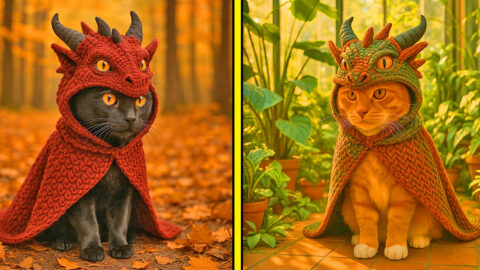 These Dragon Cat Hoodies Are Purrfectly Mythical and Cozy