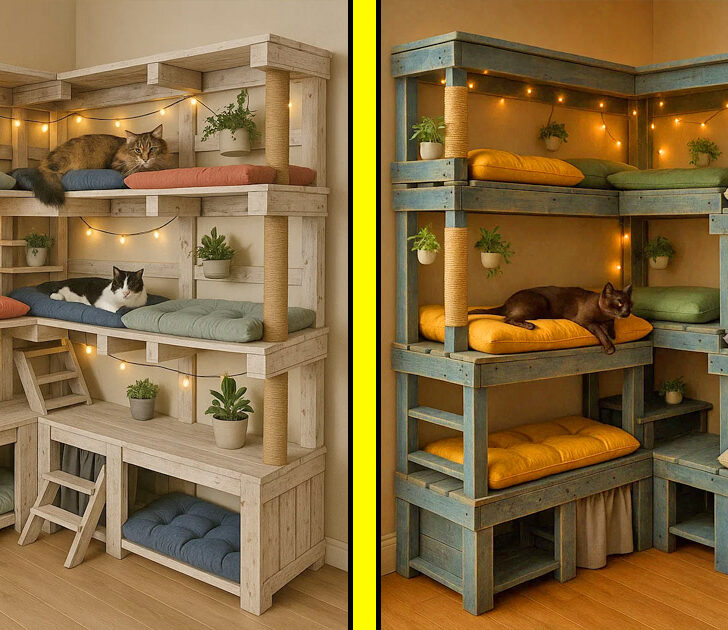 These Corner Cat Towers Turn Unused Space Into Feline Paradise ...