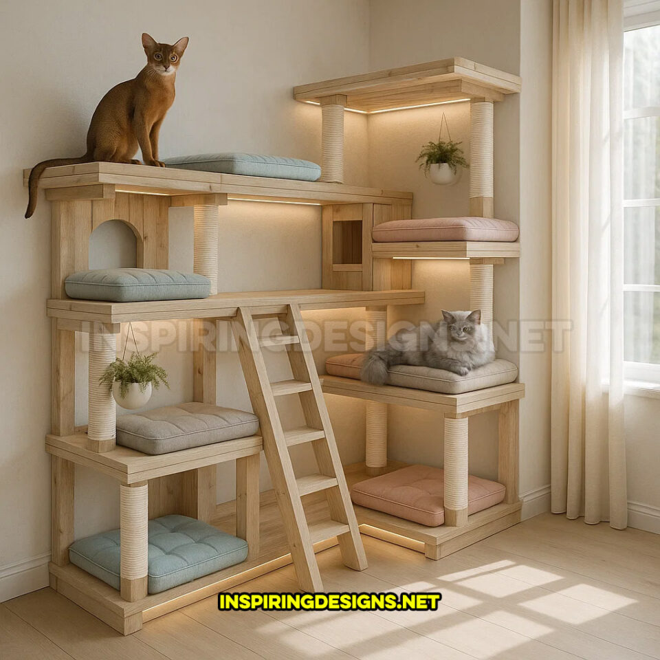 These Corner Cat Towers Turn Unused Space Into Feline Paradise