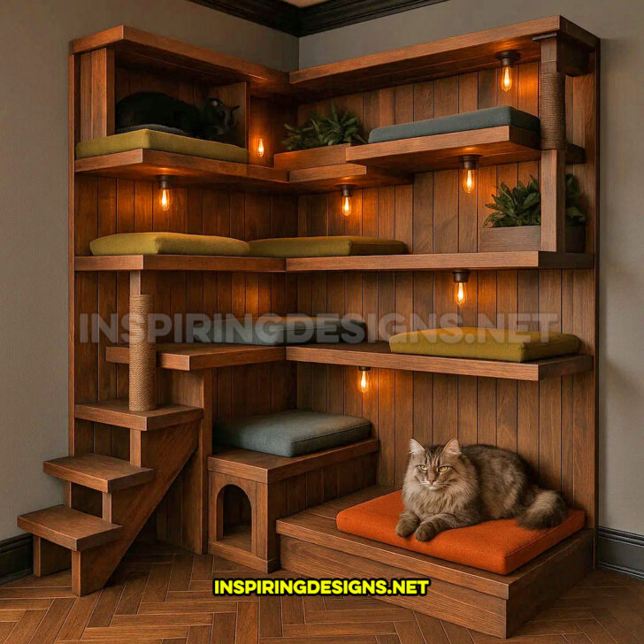 These Corner Cat Towers Turn Unused Space Into Feline Paradise