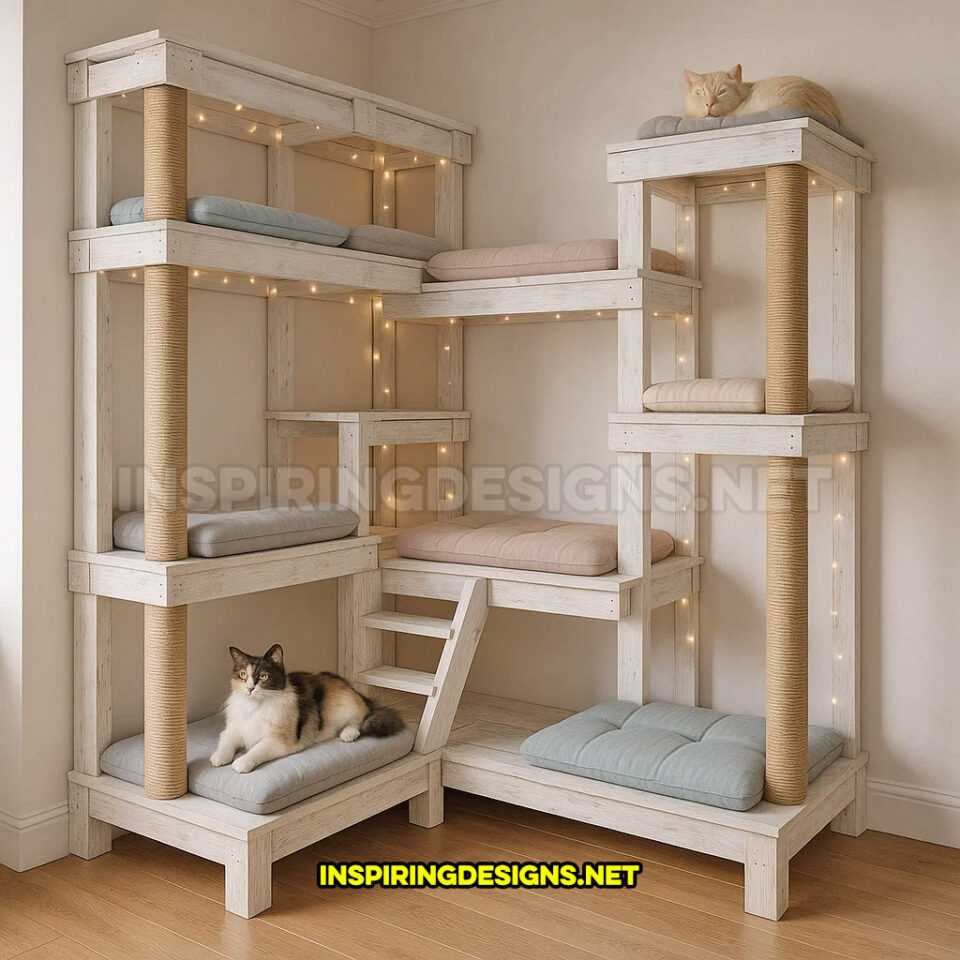 These Corner Cat Towers Turn Unused Space Into Feline Paradise