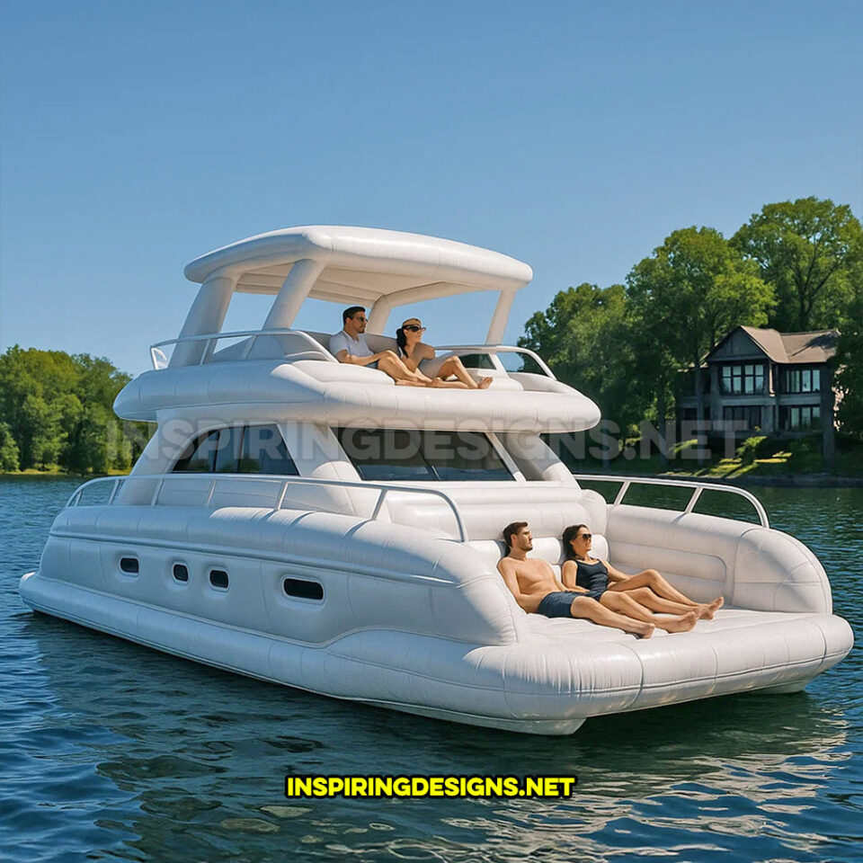 These Inflatable Yacht Lake Floats Deliver Yacht Vibes Without the ...