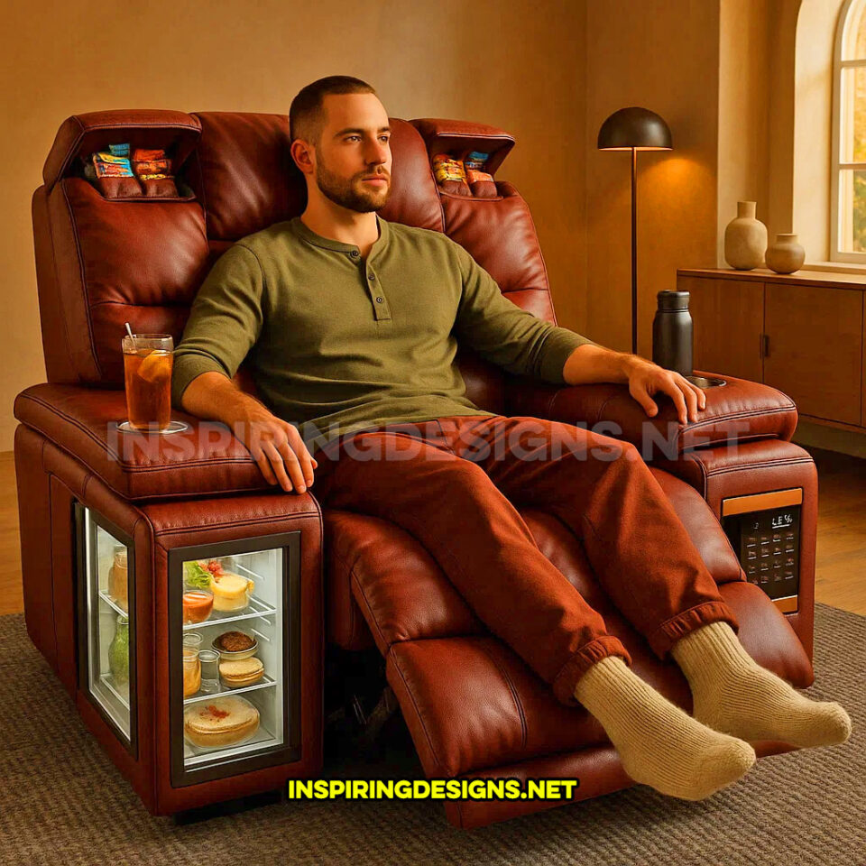 These Recliners With Built-in Kitchens Are The Ultimate Man-cave Addition!