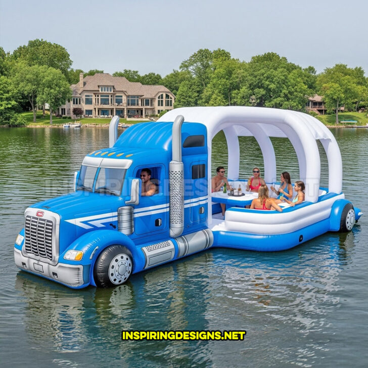 These Semi-Truck Lake Party Floats Will Haul Your Summer Into High Gear