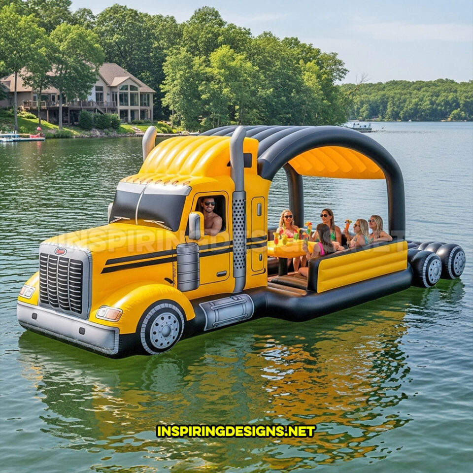 These Semi-Truck Lake Party Floats Will Haul Your Summer Into High Gear