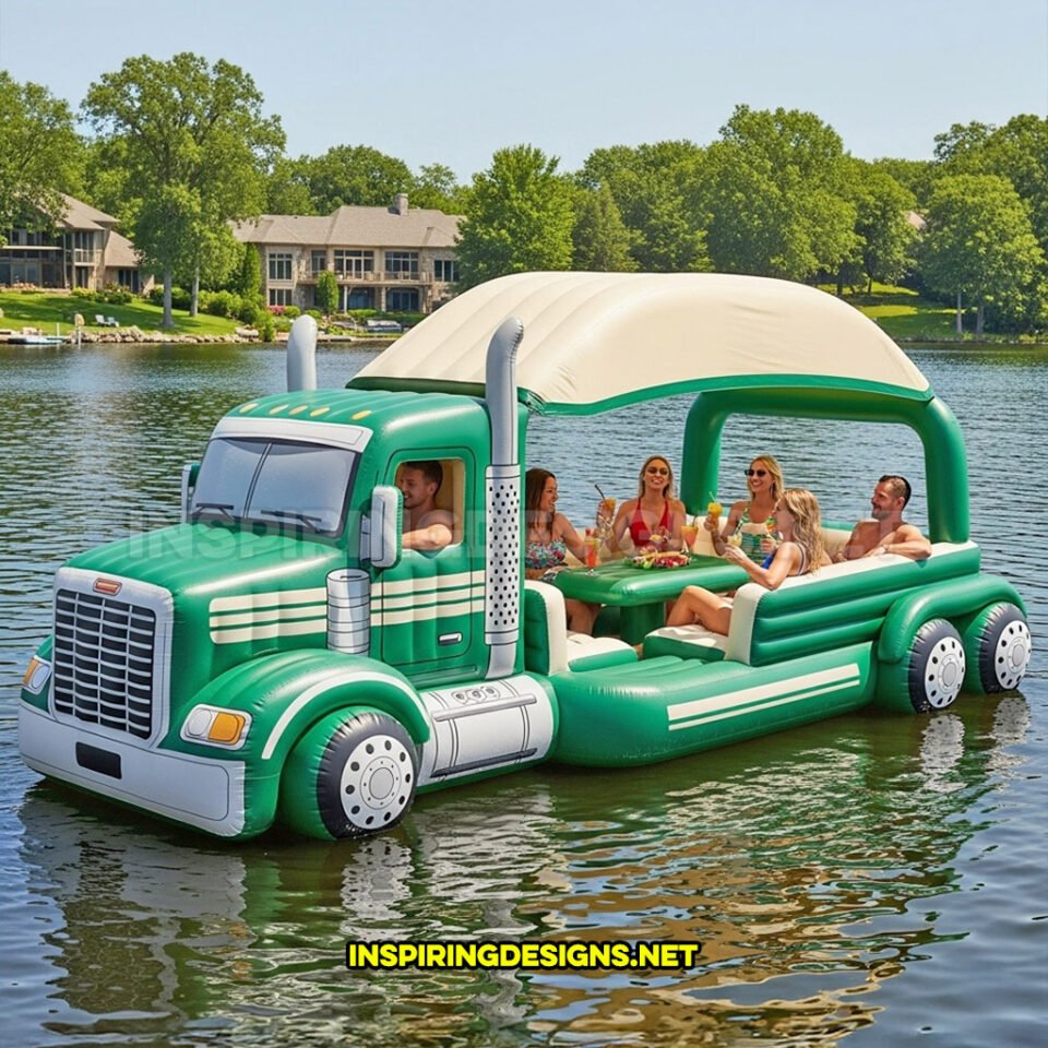These Semi-Truck Lake Party Floats Will Haul Your Summer Into High Gear