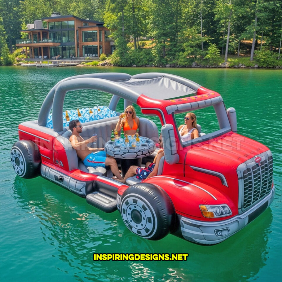These Semi-Truck Lake Party Floats Will Haul Your Summer Into High Gear
