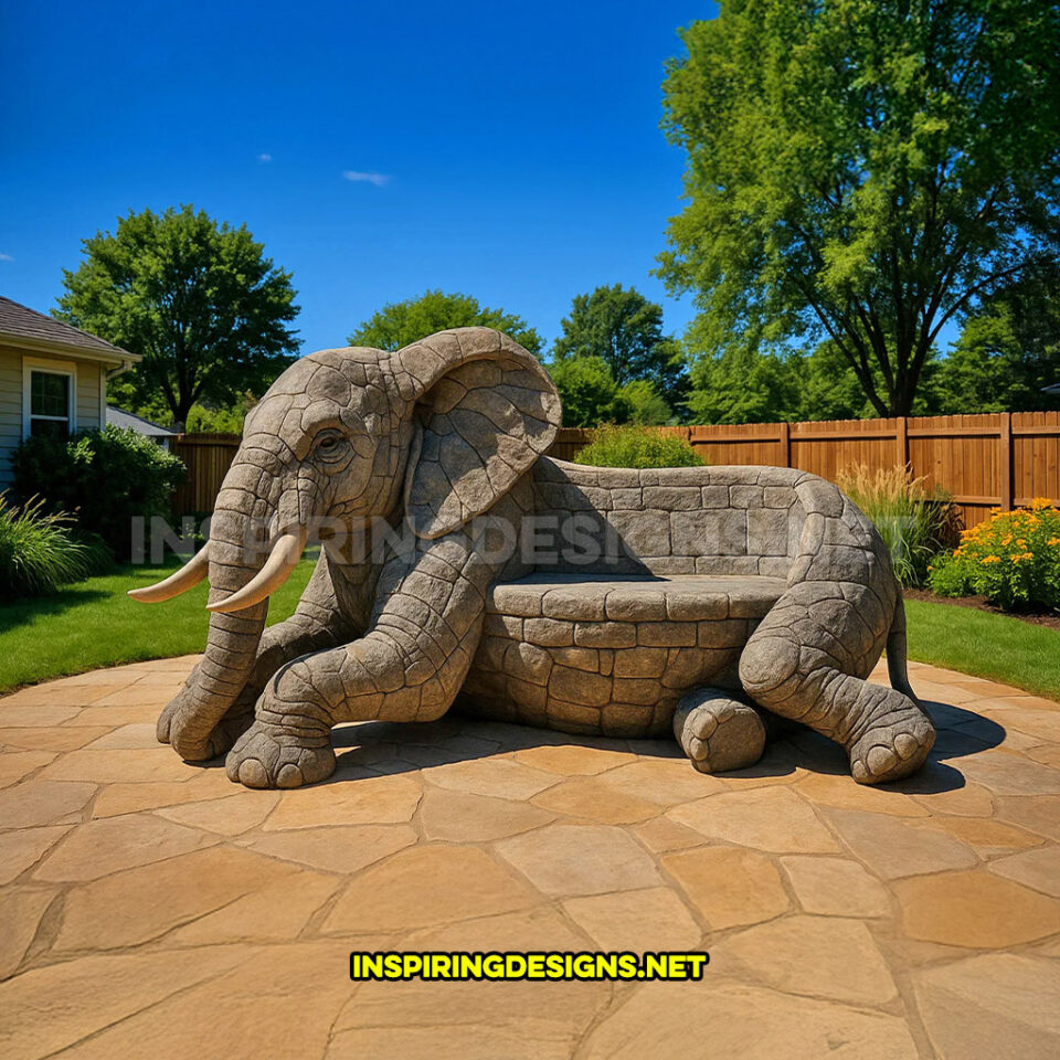 These Stone Animal Benches Are What Your Backyard’s Been Missing