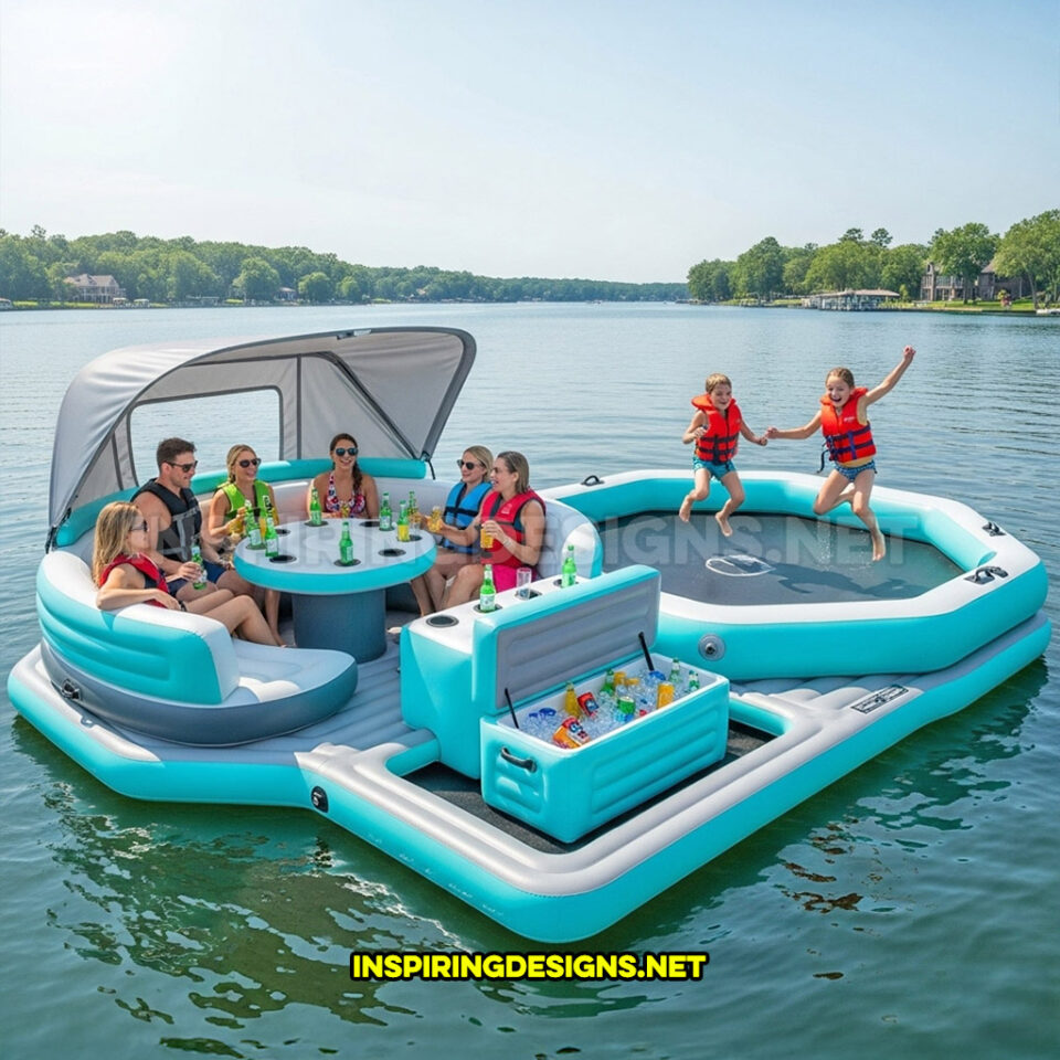These Inflatable Party Floats Have Built-in Trampolines