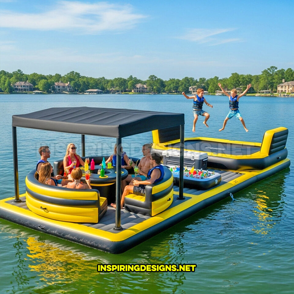 These Inflatable Party Floats Have Built-in Trampolines