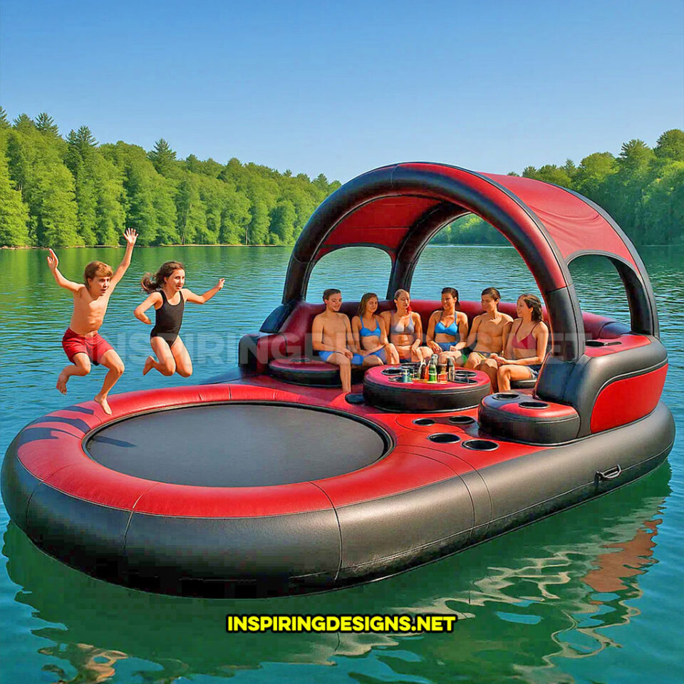 These Inflatable Party Floats Have Built-in Trampolines