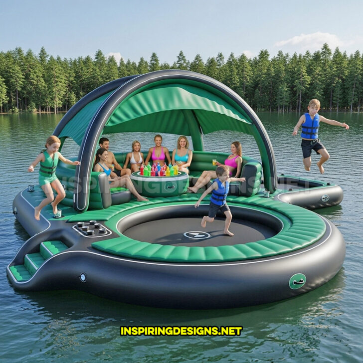 These Inflatable Party Floats Have Built-in Trampolines