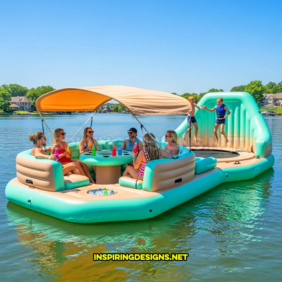 These Inflatable Party Floats Have Built-in Trampolines